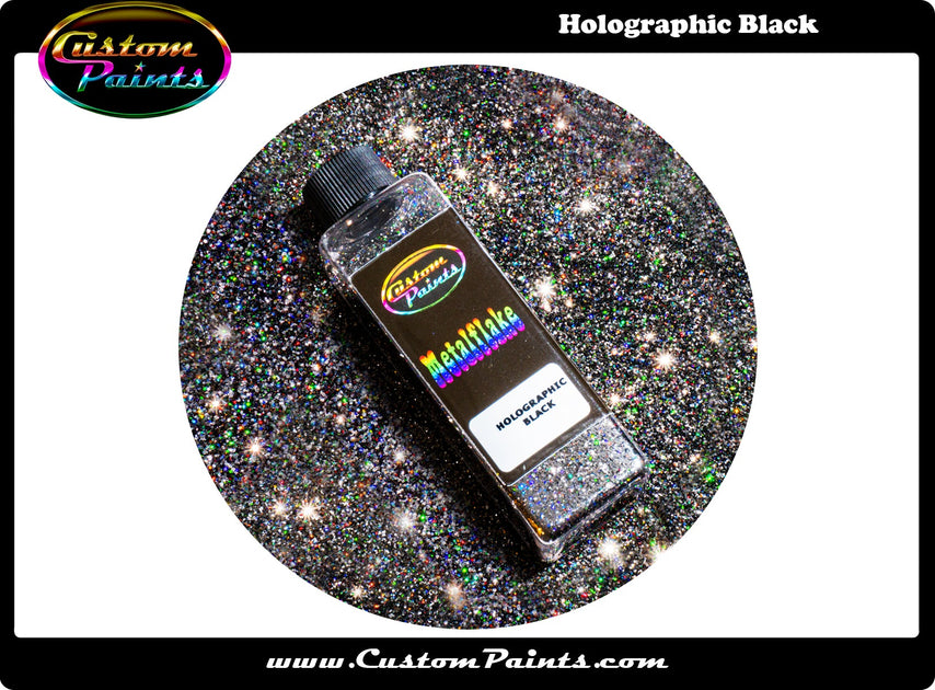 Holographic Metal Flake Black - Chameleon Rainbow effect Metal Flake ...